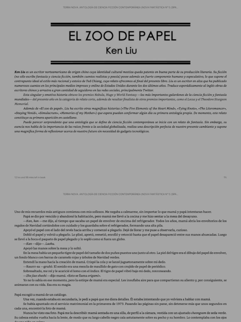 El Zoo de Papel Por Ken Liu | PDF