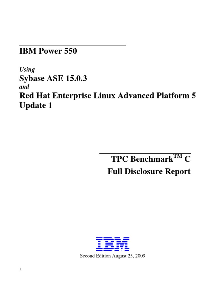 IBM Power550 Linux Sybase-080616-V2 FDR | PDF | Databases | Acid