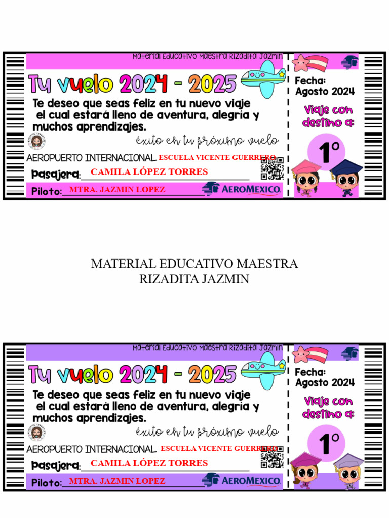 Boleto Primaria Editable | PDF