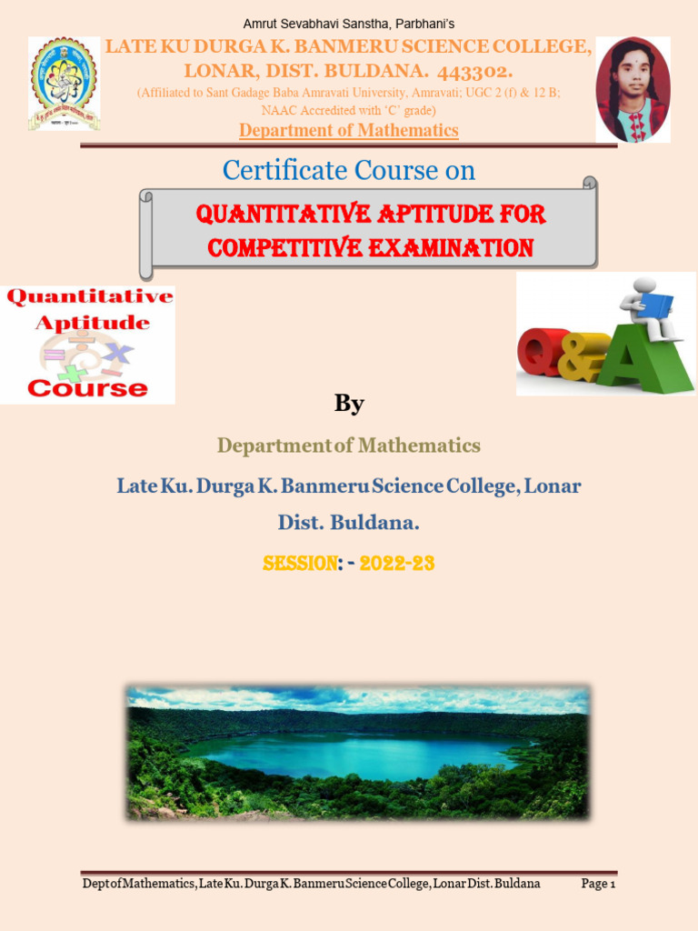 Certificate Course Math Aptitude Final | PDF | Mathematics | Science