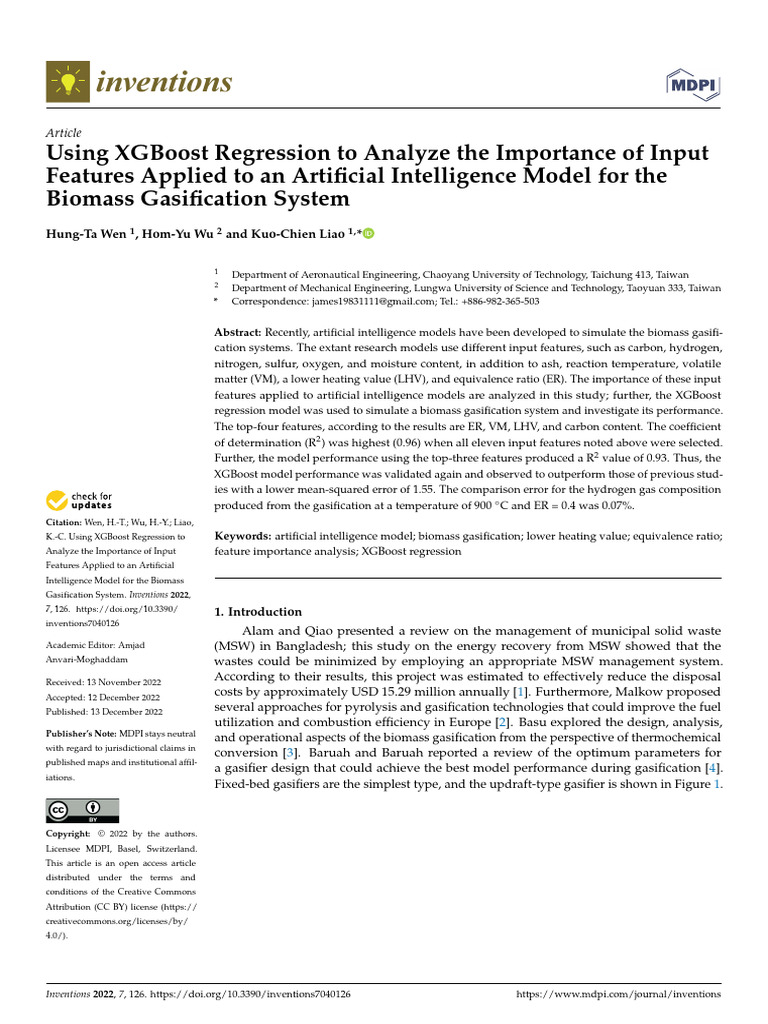 Using XGBoost Regression To Analyze The Importance of Input Features ... Using XGBoost Regression To Analyze The Importance of Input Features ...