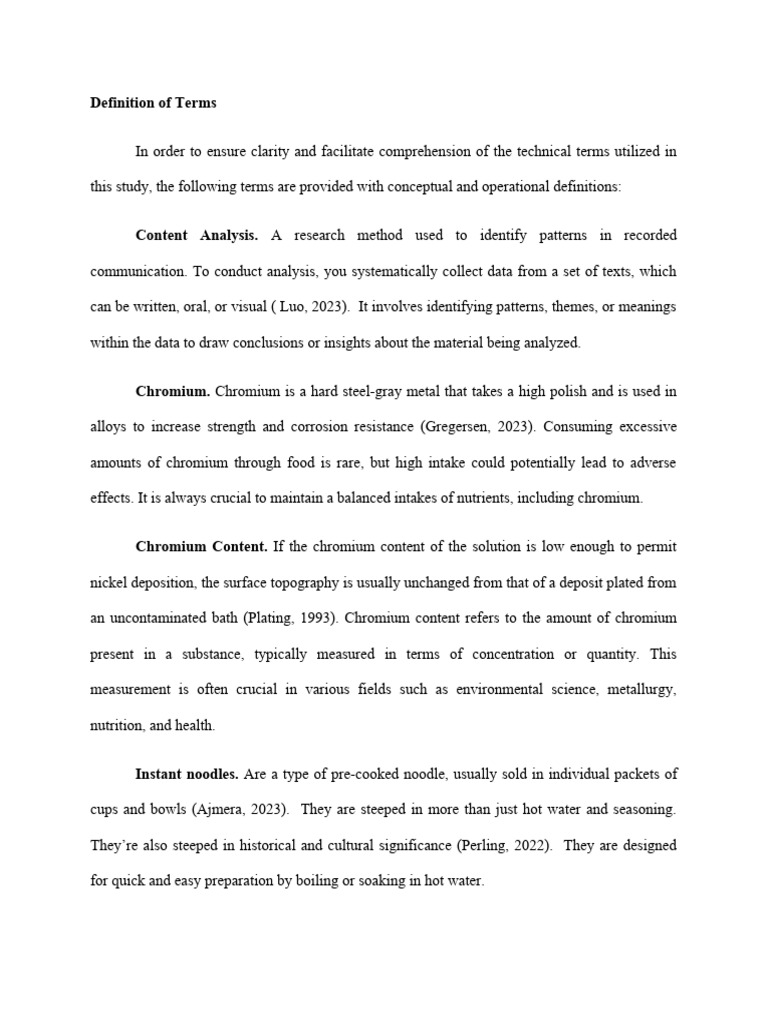 Definition, RRL, RS, and Locale | PDF | Chromium | Malnutrition