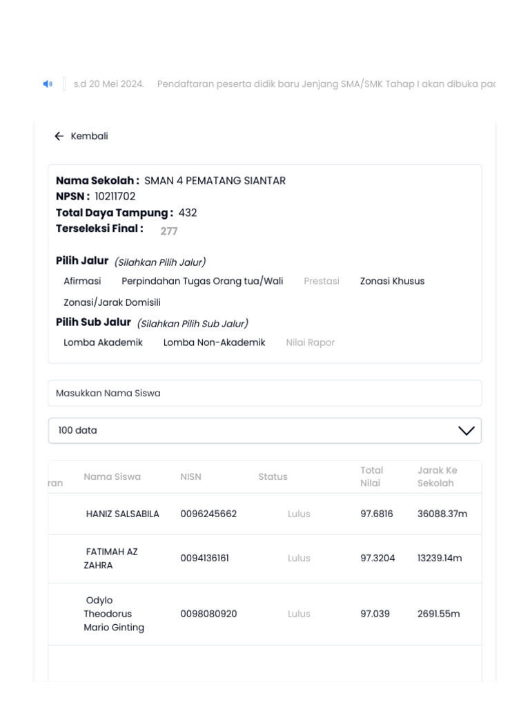 Prestasi PPDB SUMUT | PDF