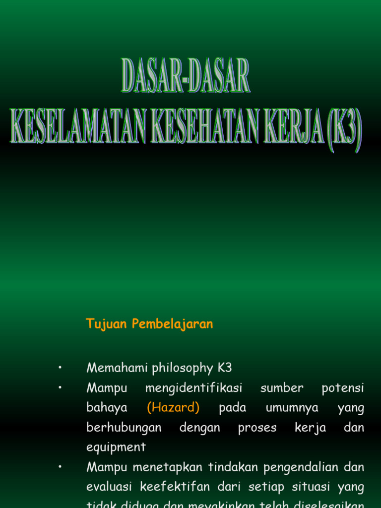 Dasar Dasar K3 | PDF