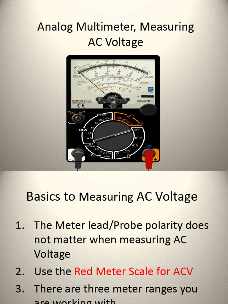 Analog Multimeter Measuring AC Voltage | PDF