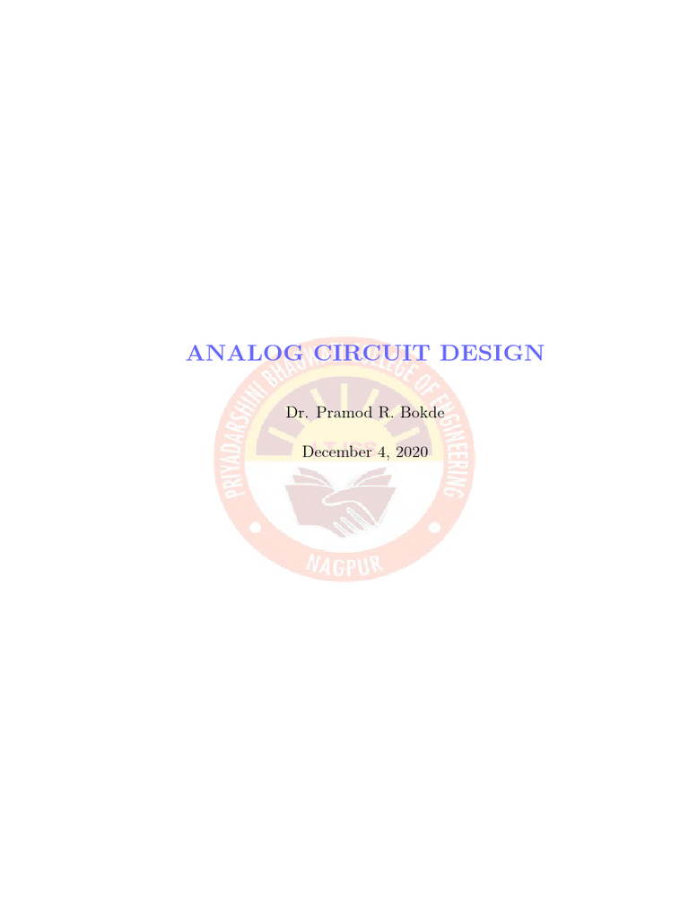 Analog Circuit Design | PDF | Operational Amplifier | Electrical Circuits