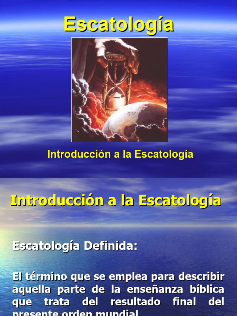 Introducción A La Escatología | PDF | Mesías | Escatología