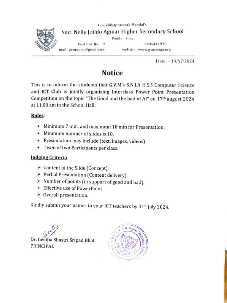 AI Presentation Competition Notice | PDF