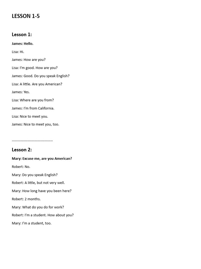 Lesson 1-10 | PDF