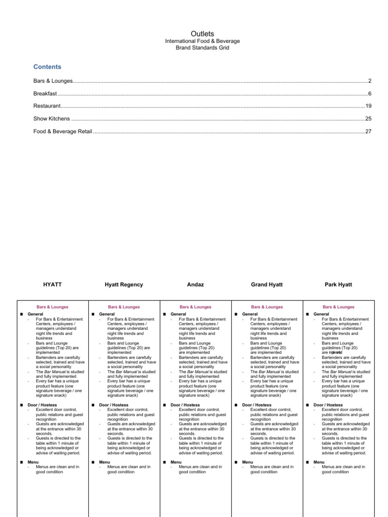 FB Brand Standards | PDF | Hotel | Hospitality Industry