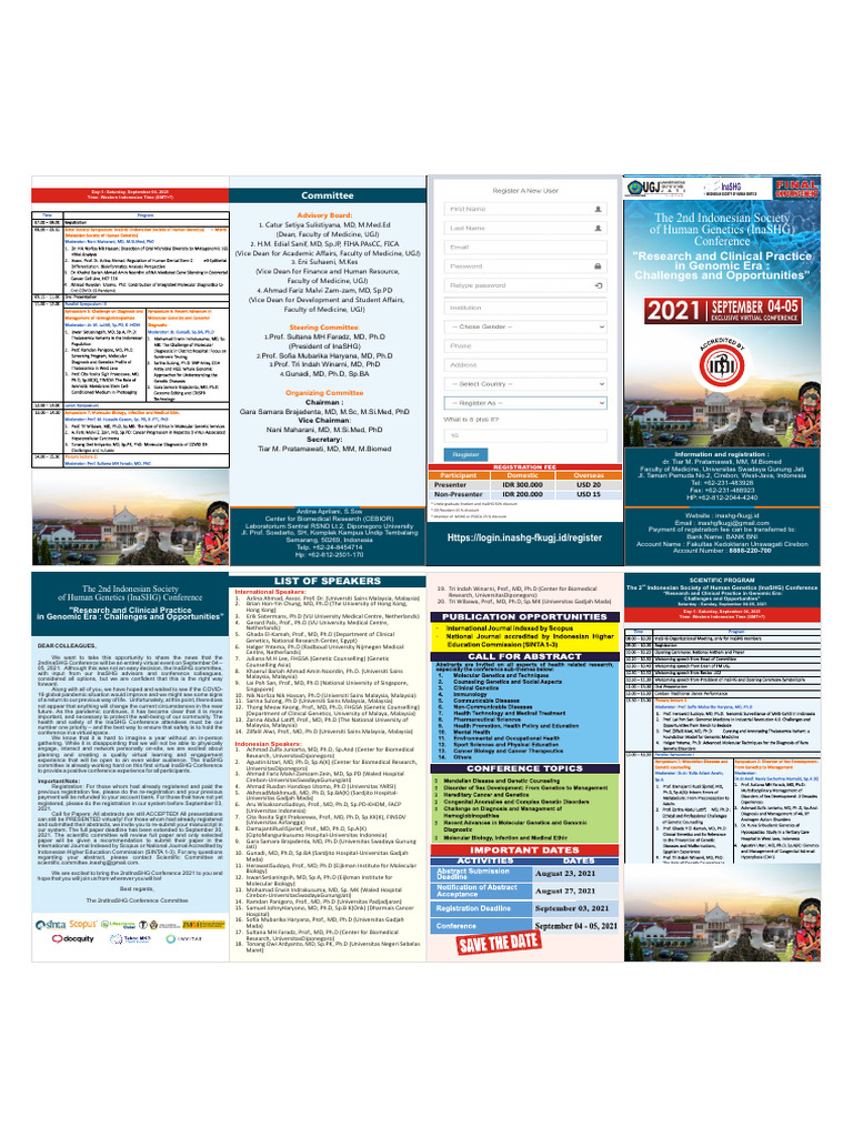 2nd InaSHG Conference Registration 2021 | PDF | Medicine