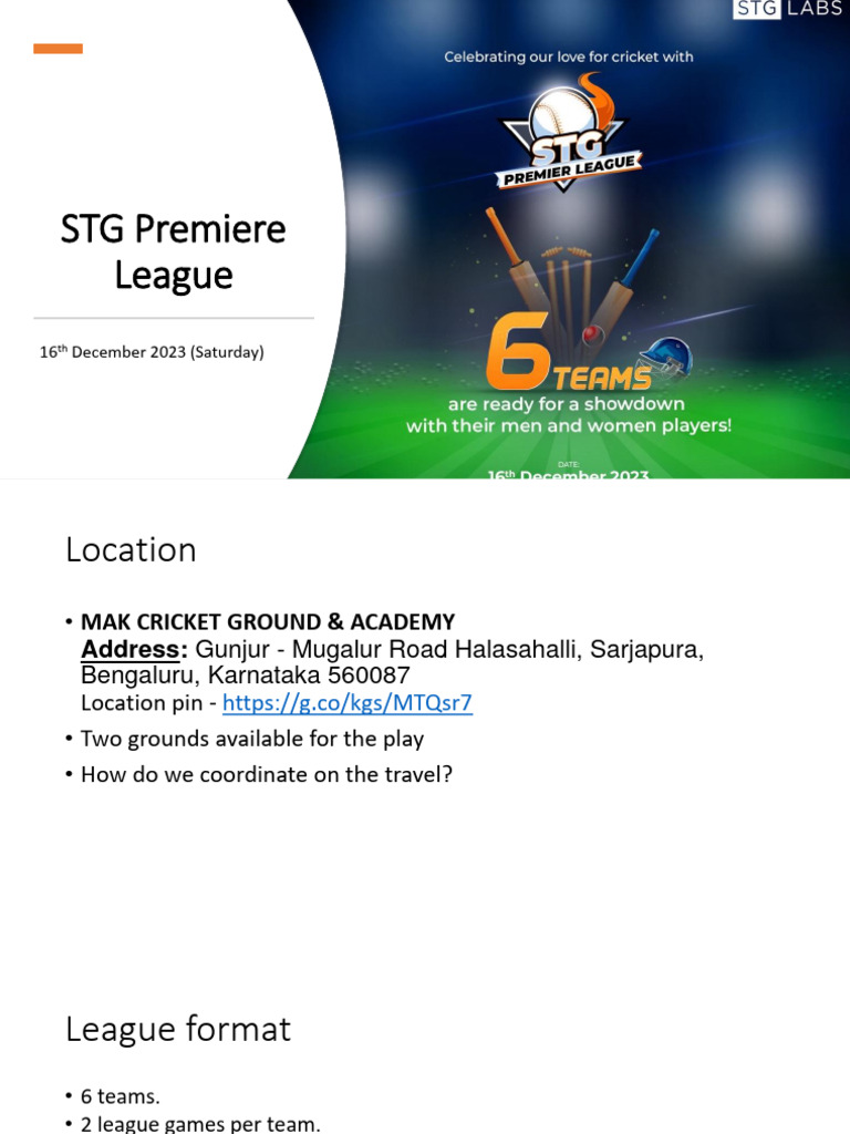 STG Premiere League Rules | PDF