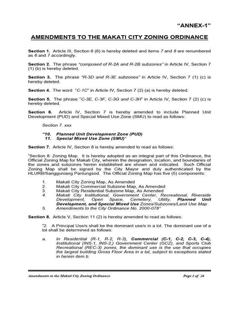 Amendments To The Makati City Zoning Ordinance | PDF | Home & Garden | Science & Mathematics