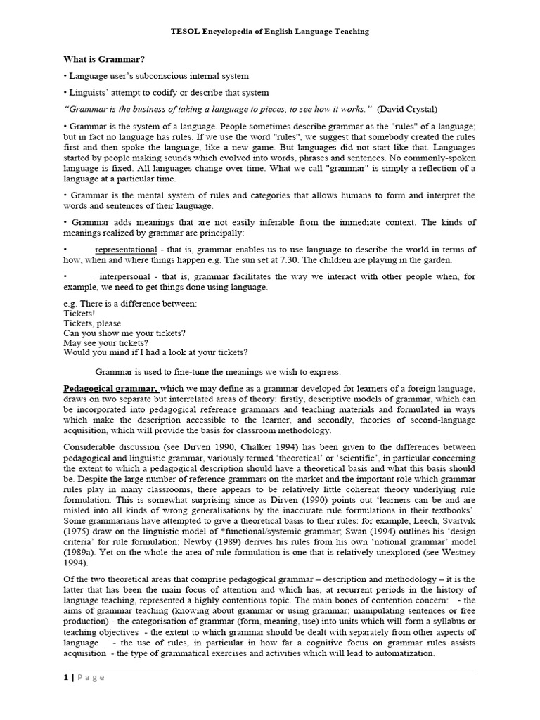 Descriptive Versus Prescriptive Grammar | PDF | Grammar | English As A ...