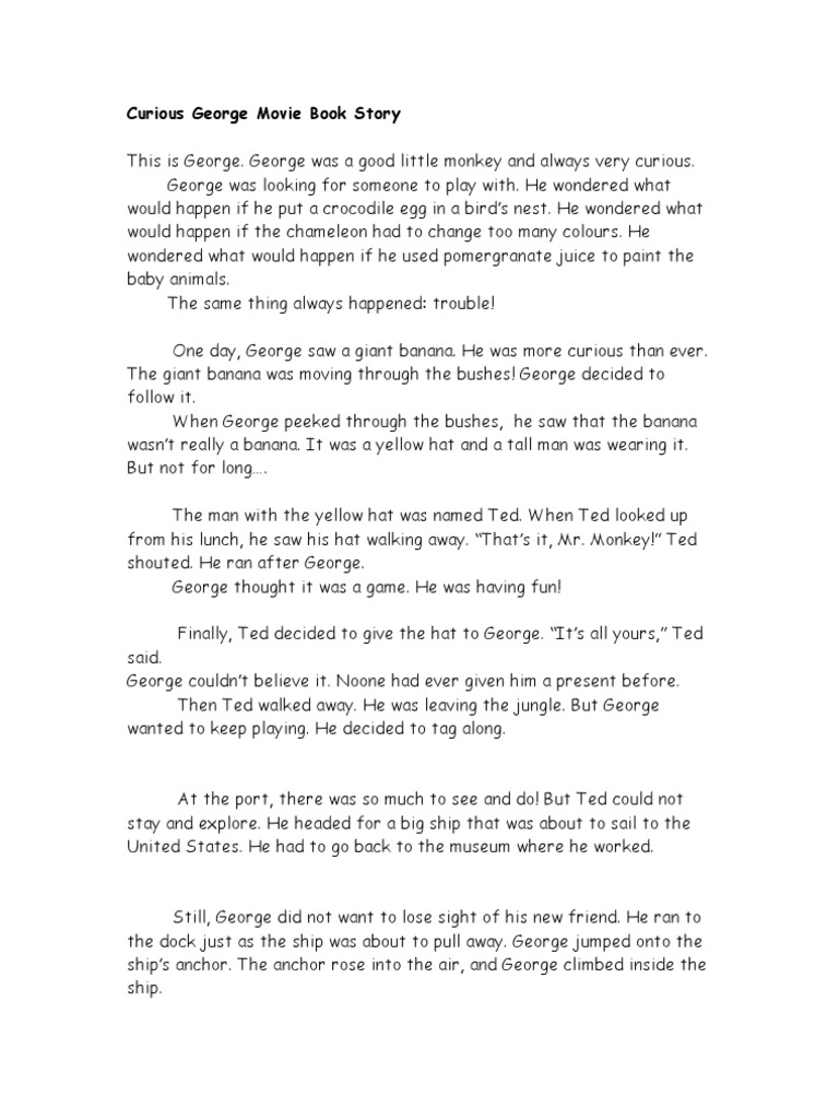 Curious George Movie Book Script | PDF | Leisure