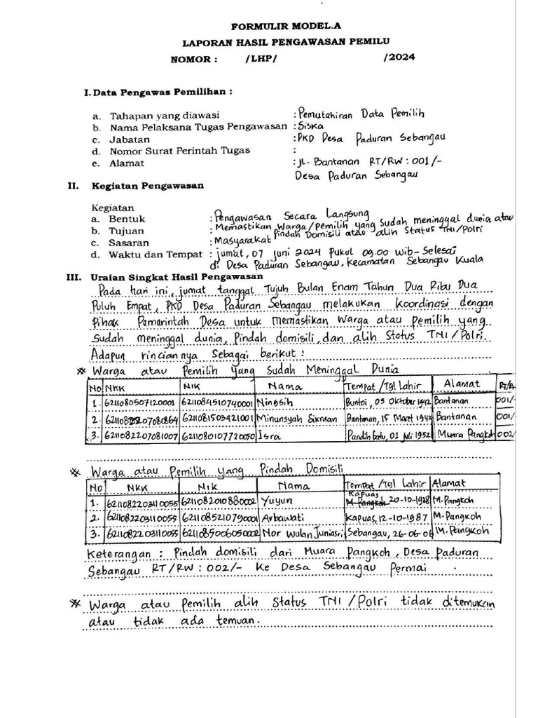 Laporan Form-A & Dokumentasi | PDF