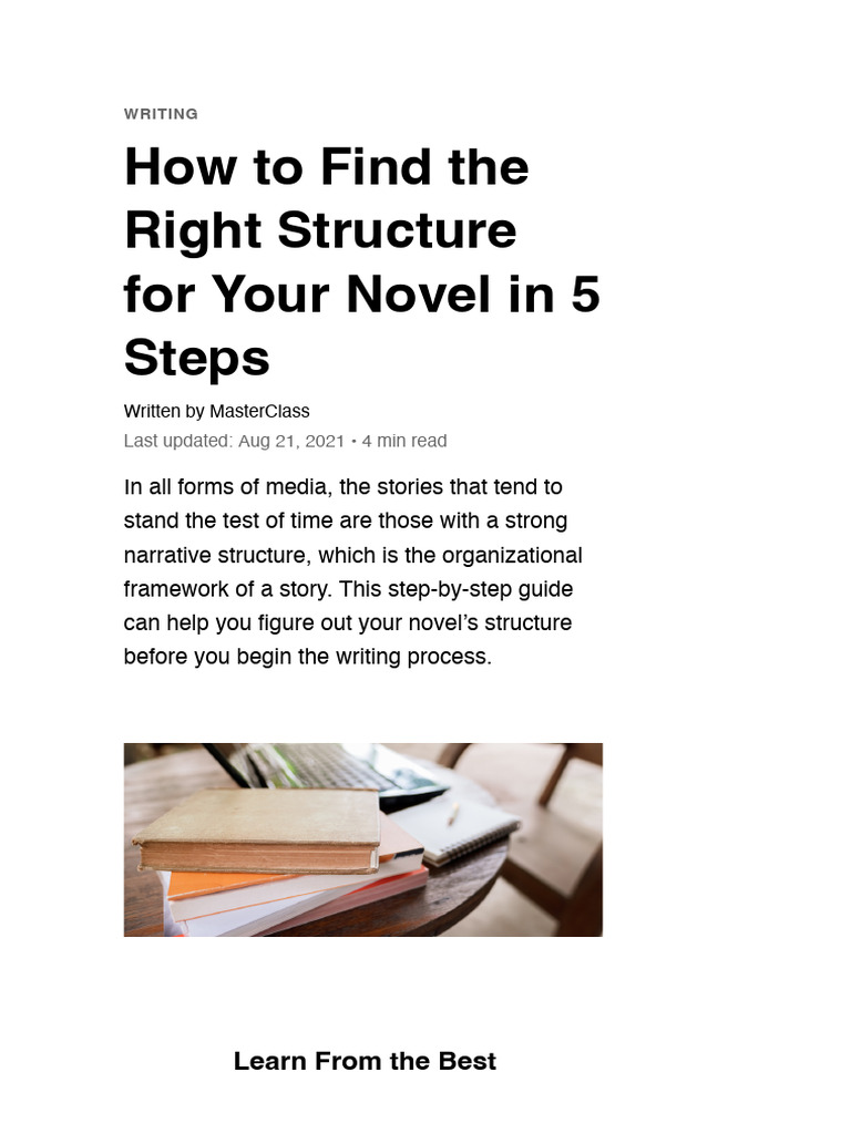 01b How To Find The Right Structure For Your Novel in 5 Steps - 2023 ...