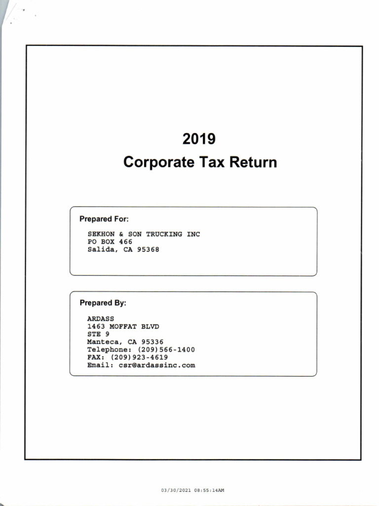 Tax Return 2019 | PDF
