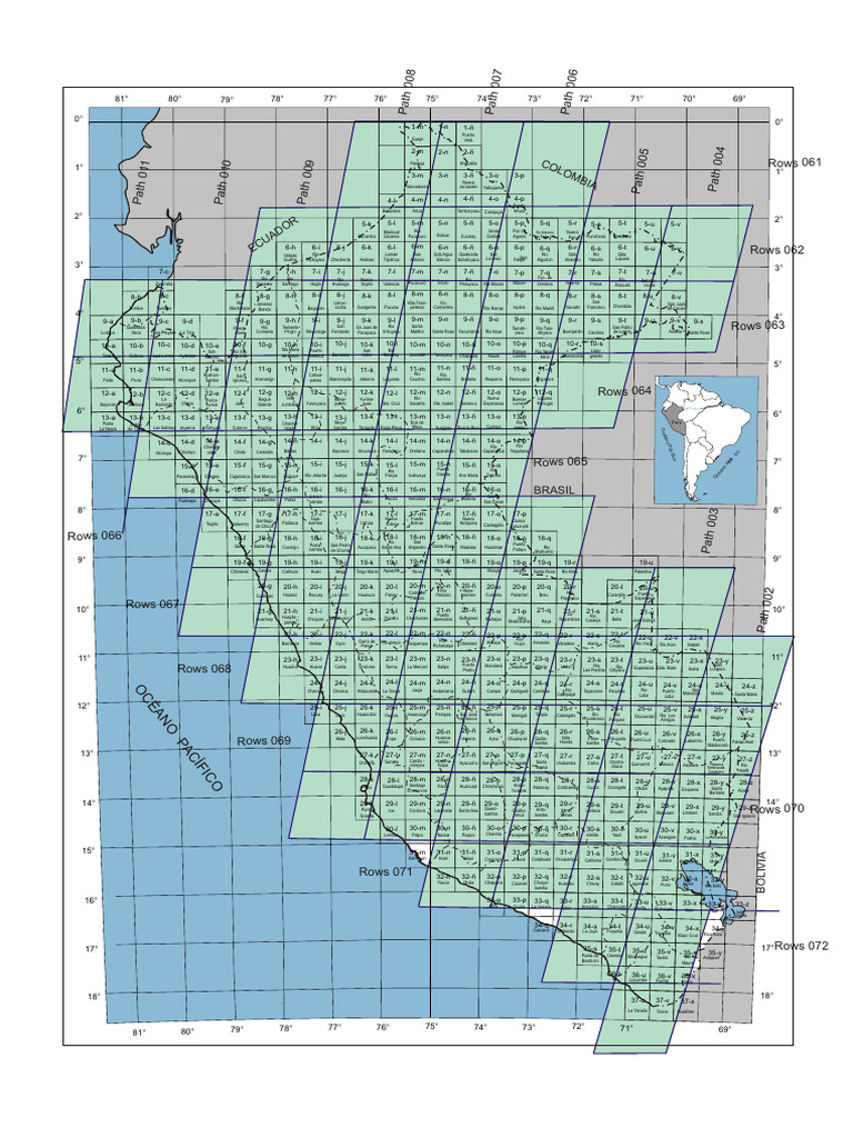 Landsat. Path y Row Del Perú | PDF