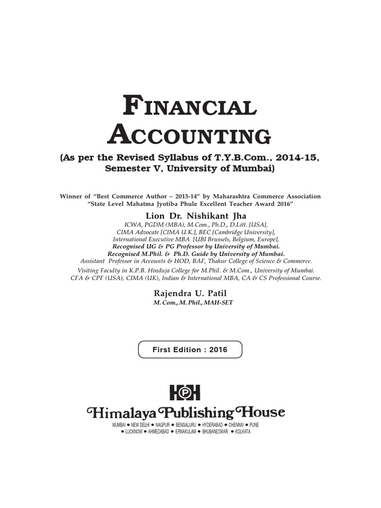 Financial Accounting Syllabus T.Y.B.Com. | PDF | Consolidation ...