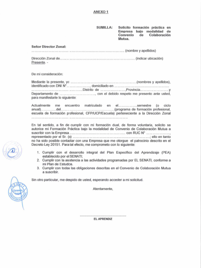 Convenio de Colaboracion Mutua Senati-Empresa | PDF