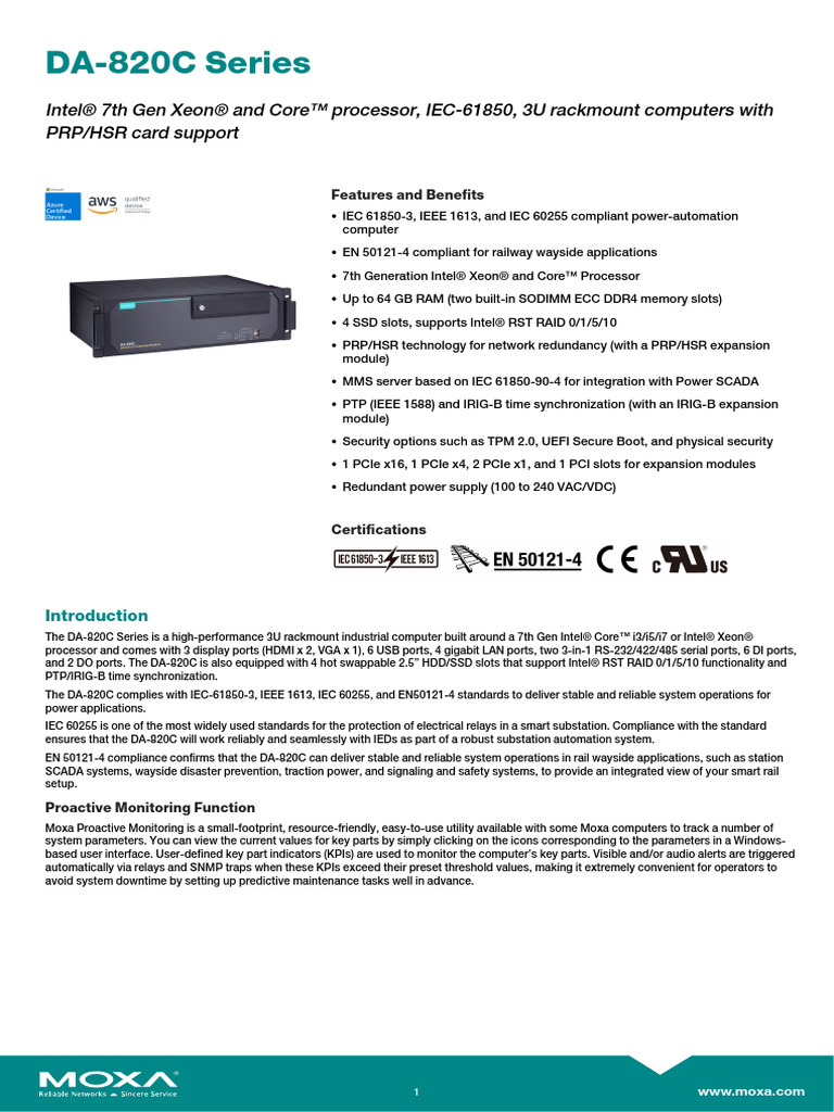 Da 820c Series Datasheet v2.2 | PDF | Central Processing Unit | Usb