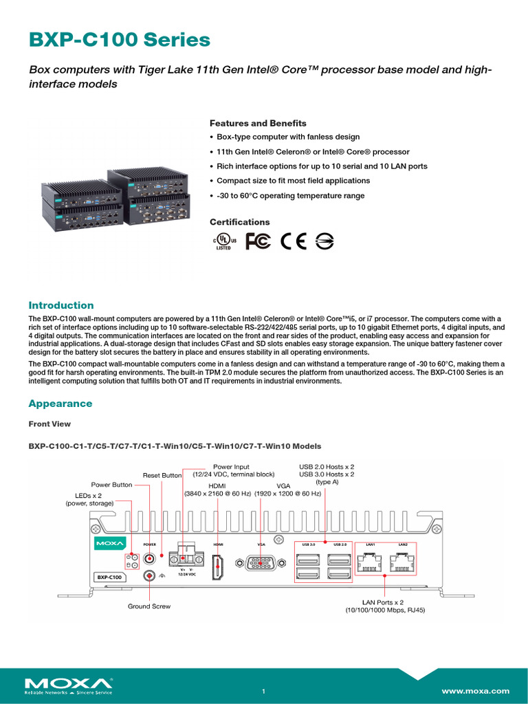 BXP c100 Series Datasheet v1.1 | PDF | Electronics | Office Equipment