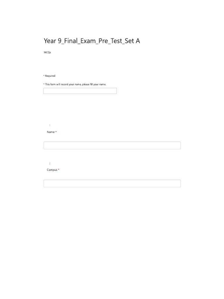 Y9 Final Pre Test Science Set A | PDF