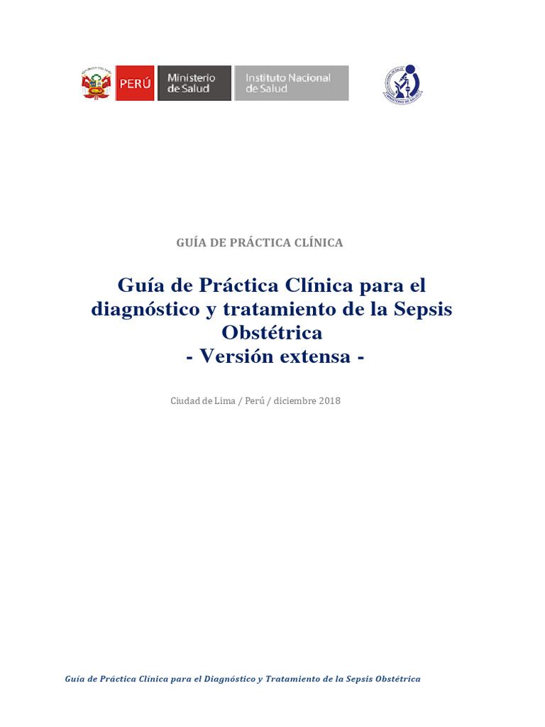 Guía Clínica: Sepsis Obstétrica | PDF | Partería | Diagnostico medico