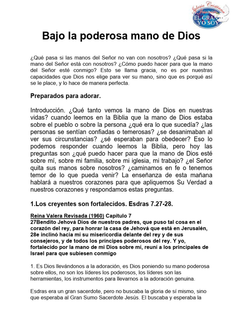 Bajo La Poderosa Mano de Dios | PDF | Cristo (título) | Jesús