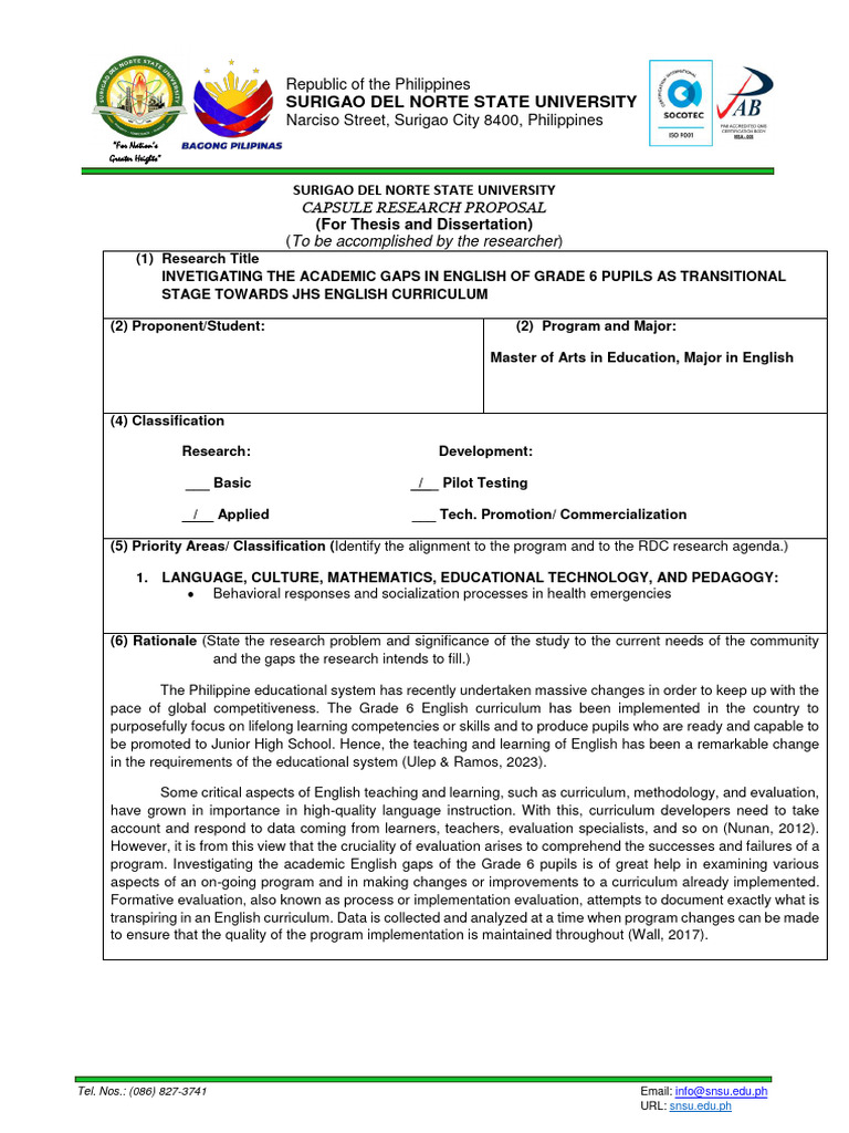 Sample RESEARCH CAPSULE | PDF | Curriculum | Reading Comprehension