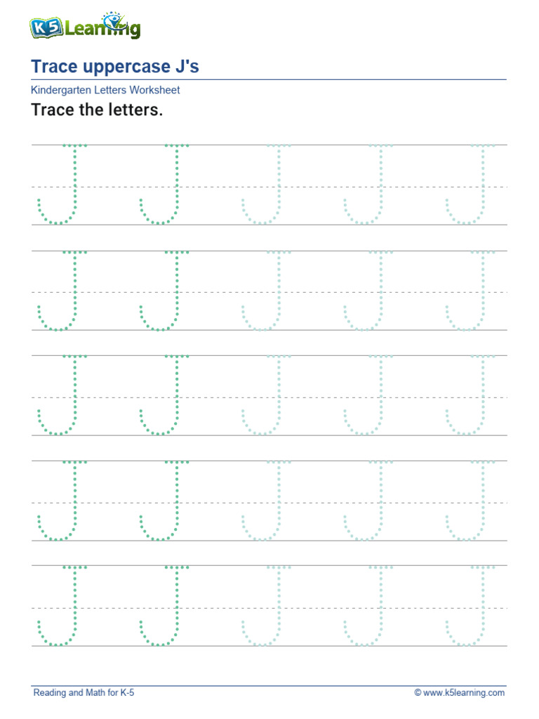 Uppercase J Tracing Worksheet | PDF