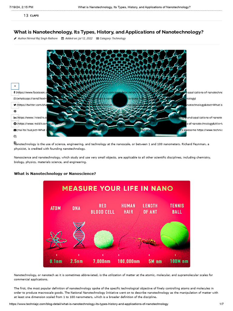 What Is Nanotechnology, Its Types, History, and Applications of ...