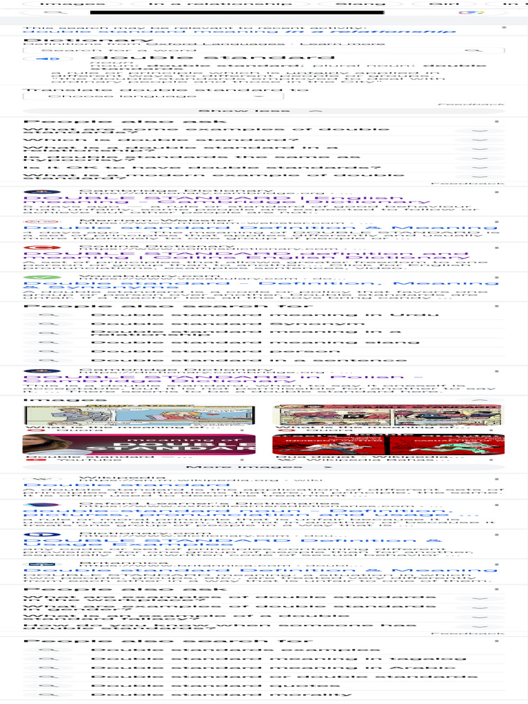 Double Standard Meaning - Google Search | PDF | English Language ...