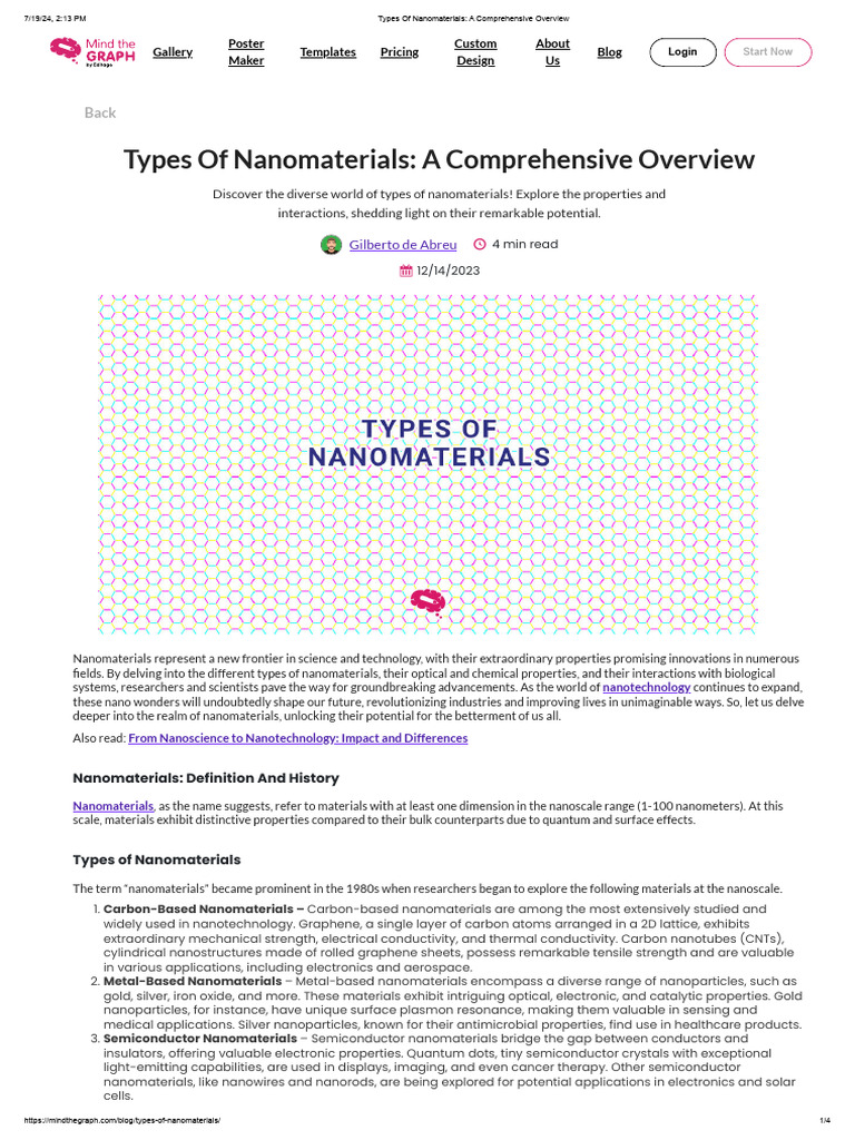 Types of Nanomaterials - A Comprehensive Overview | PDF | Nanomaterials | Nanotechnology
