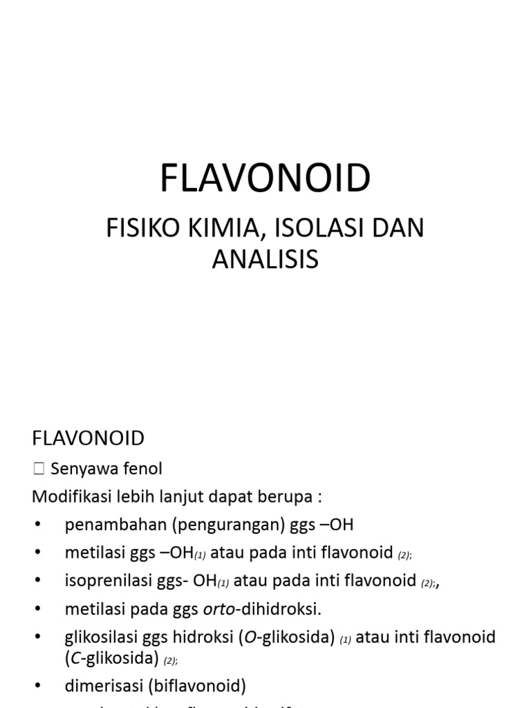 SENYAWA FENOL - Flavonoid - Sifat Dan Analisis | PDF