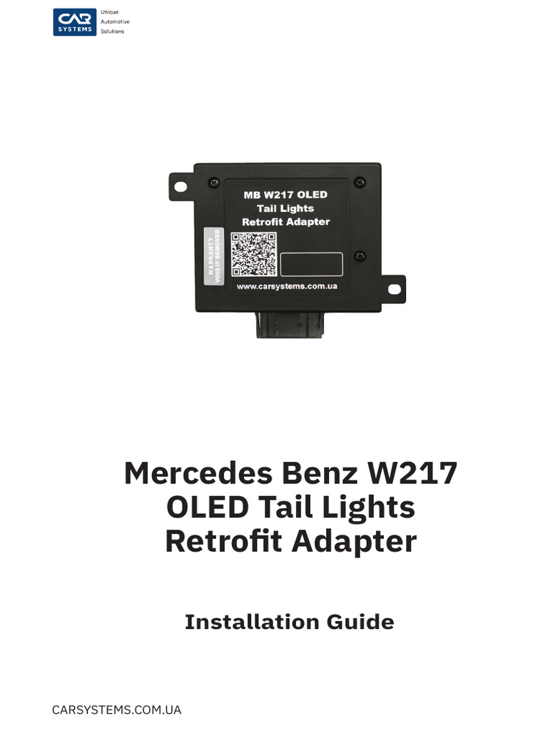 MB W217 OLED Tail Lights Retrofit Adapter Manual | Download Free PDF | Electrical Connector ...