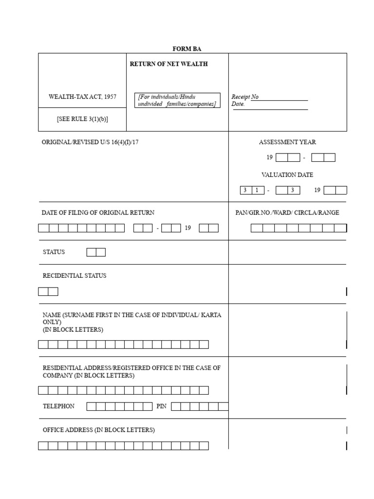 Form Ba | PDF | Taxes | Wealth