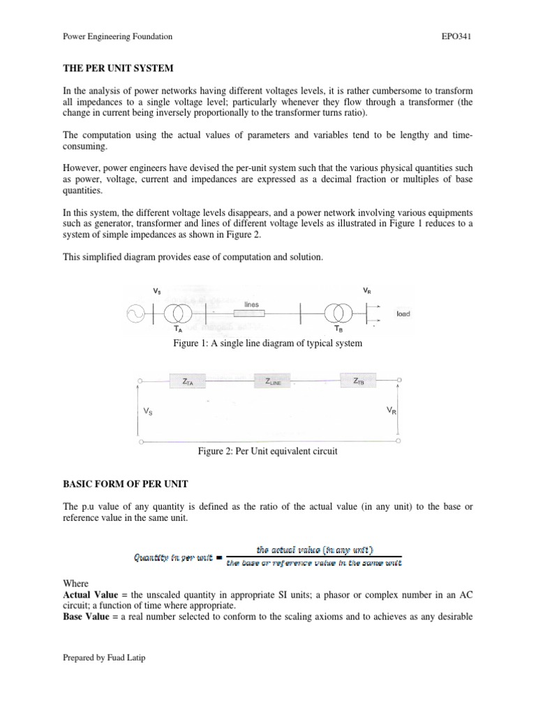 The Per Unit System | PDF | Electrical Impedance | Power Engineering