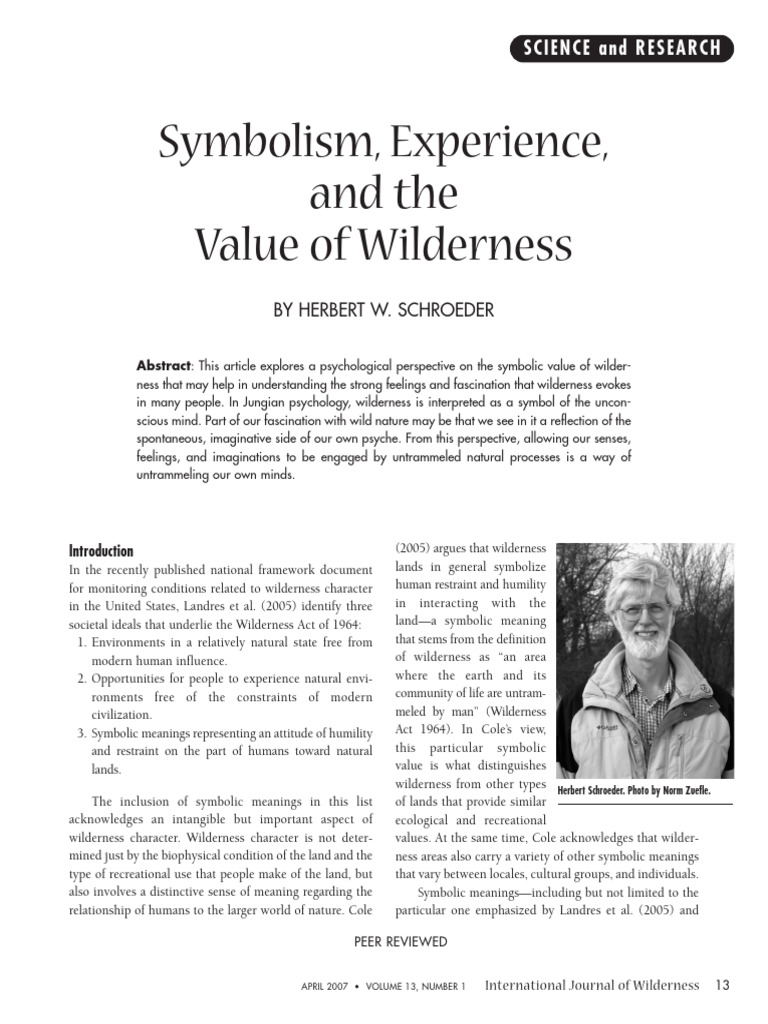 Symbolism, Experience and The Value of Wilderness | PDF | Analytical ...