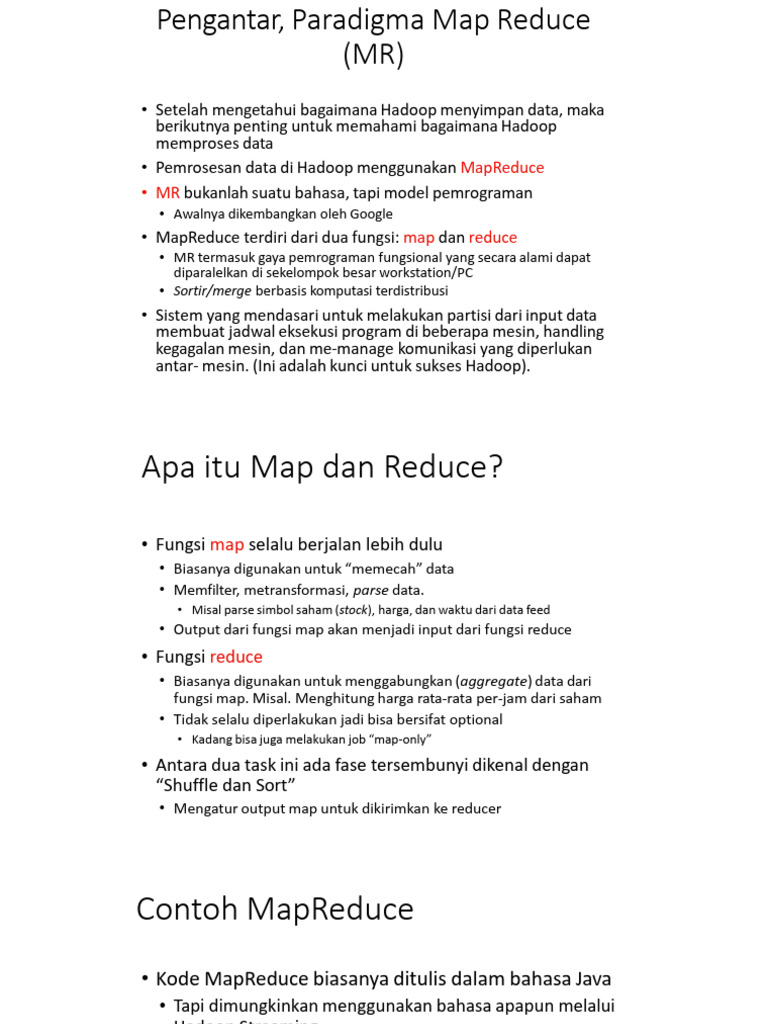 Pengantar, Paradigma Map Reduce (MR) | PDF