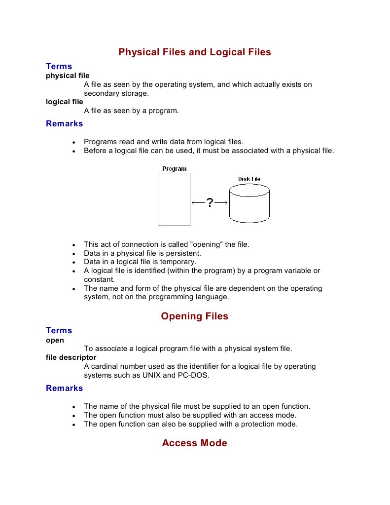 Physical Files and Logical Files | PDF | Directory (Computing ...