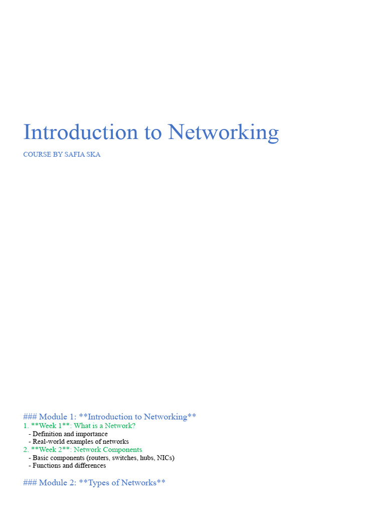 Introduction To Networking | PDF | Computer Network | Osi Model