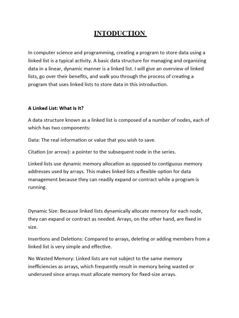 Understanding Linked Lists in Programming | PDF | Pointer (Computer Programming) | Computer ...