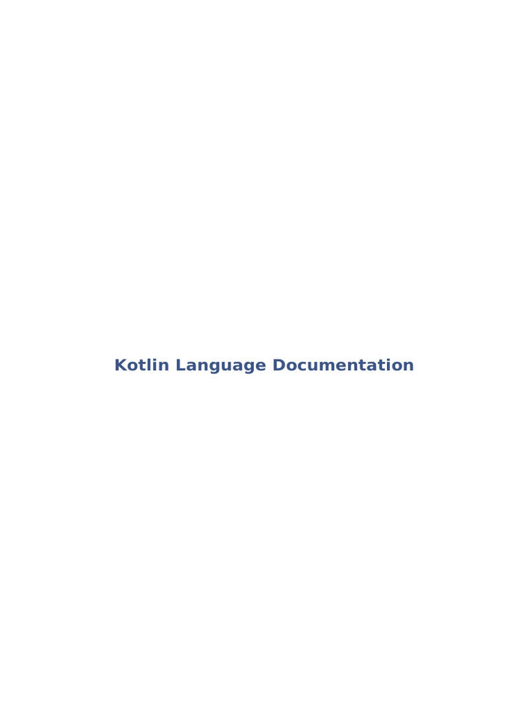 Kotlin Docs | PDF | Java Script | Cross Platform Software