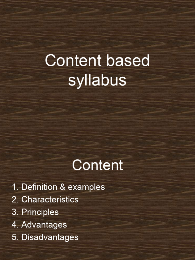 Content Based Syllabus | PDF | Second Language | Learning