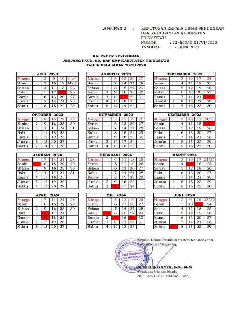 1. Kalender Pendidikan | PDF