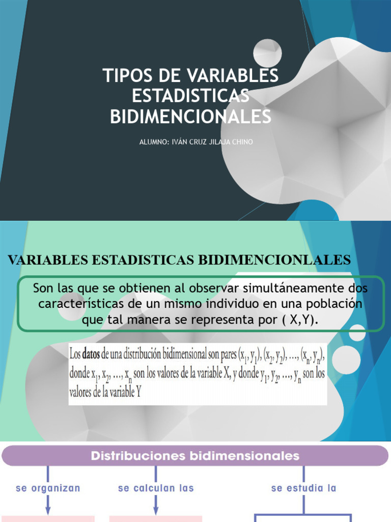 Tipos de Variables E. Bidimensionales | PDF