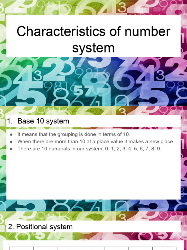 Characteristics of Number Systems | PDF | Career & Growth