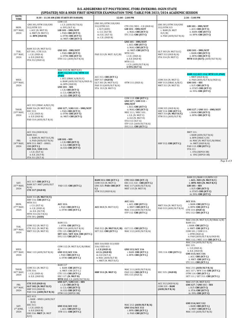 Updated Fsett 2023-2024 - Nd1&Hnd1 | PDF